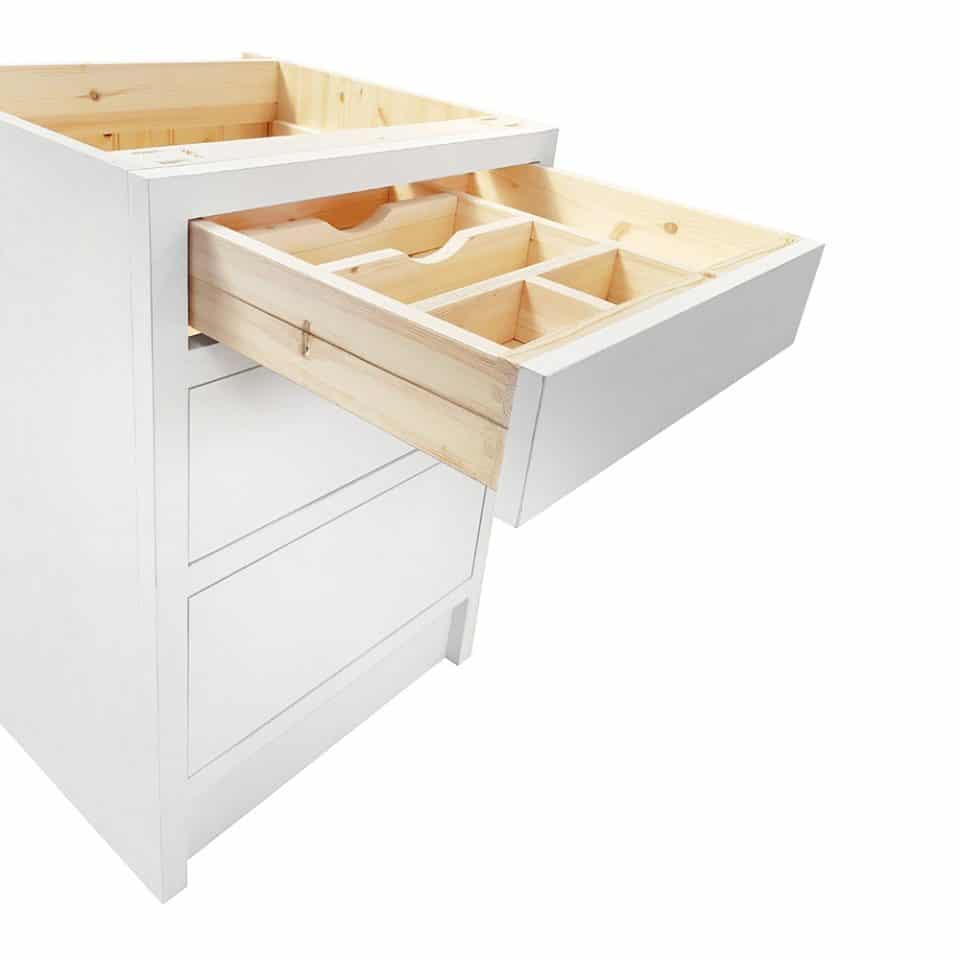 Standard Triple Drawer Kitchen Base Unit (Small) | Rainbows Furniture